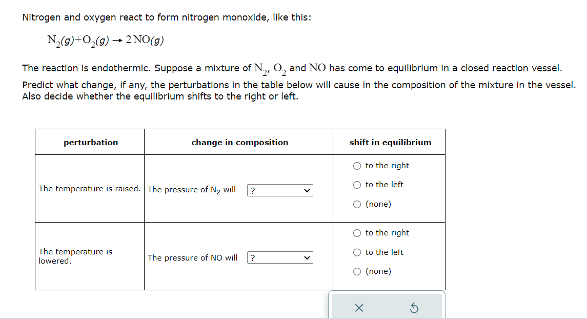 Solved Nitrogen and oxygen react to form nitrogen monoxide, | Chegg.com