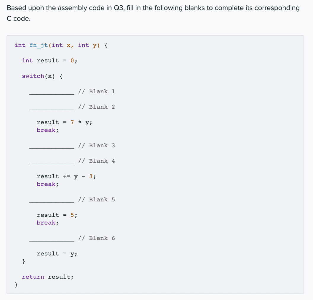 Q3 Topic: Control Flow 6 Points Consider the assembly | Chegg.com