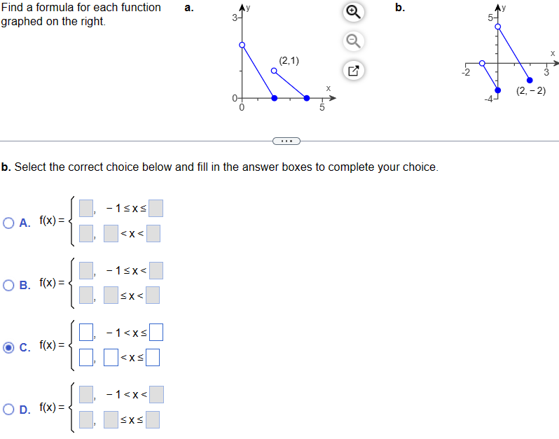 Solved Find a formula for each function graphed on the | Chegg.com