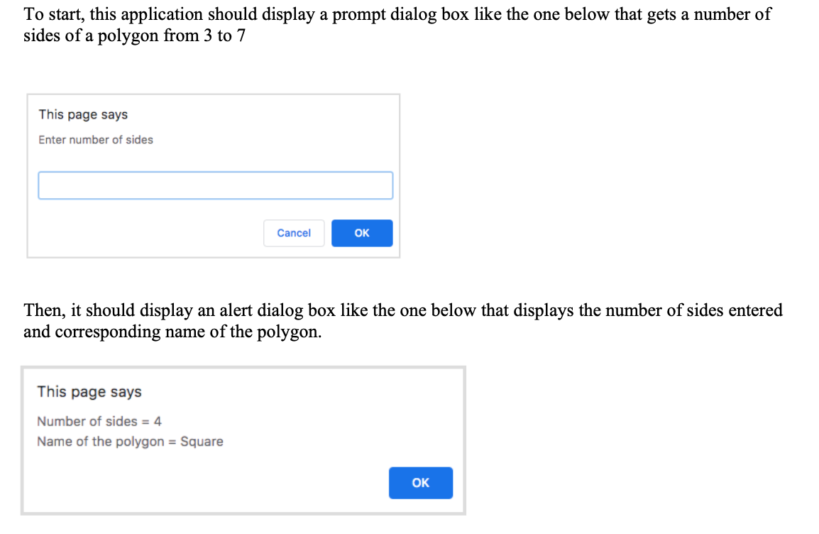 Solved To start, this application should display a prompt | Chegg.com