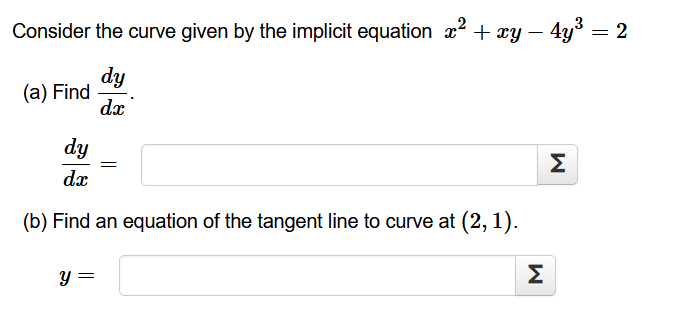 Solved Consider the curve given by the implicit equation x2 | Chegg.com