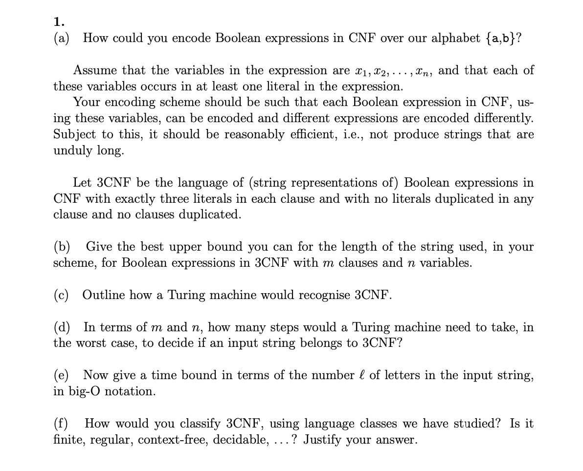 Solved (a) ﻿How could you encode Boolean expressions in CNF | Chegg.com