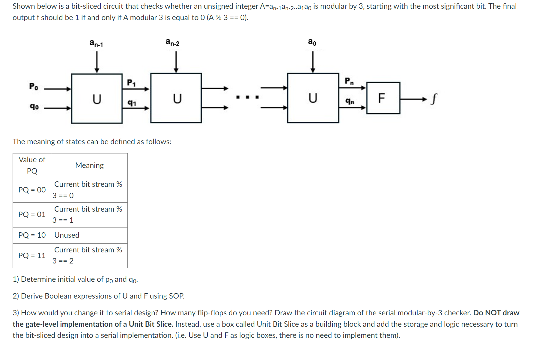 Solved Shown below is a bit-sliced circuit that checks | Chegg.com