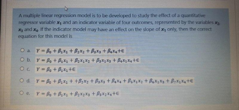Solved A multiple linear regression model is to be developed | Chegg.com