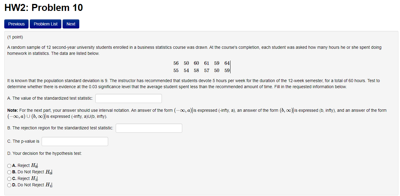 Solved HW2: Problem 10 Previous Problem List Next (1 point) | Chegg.com