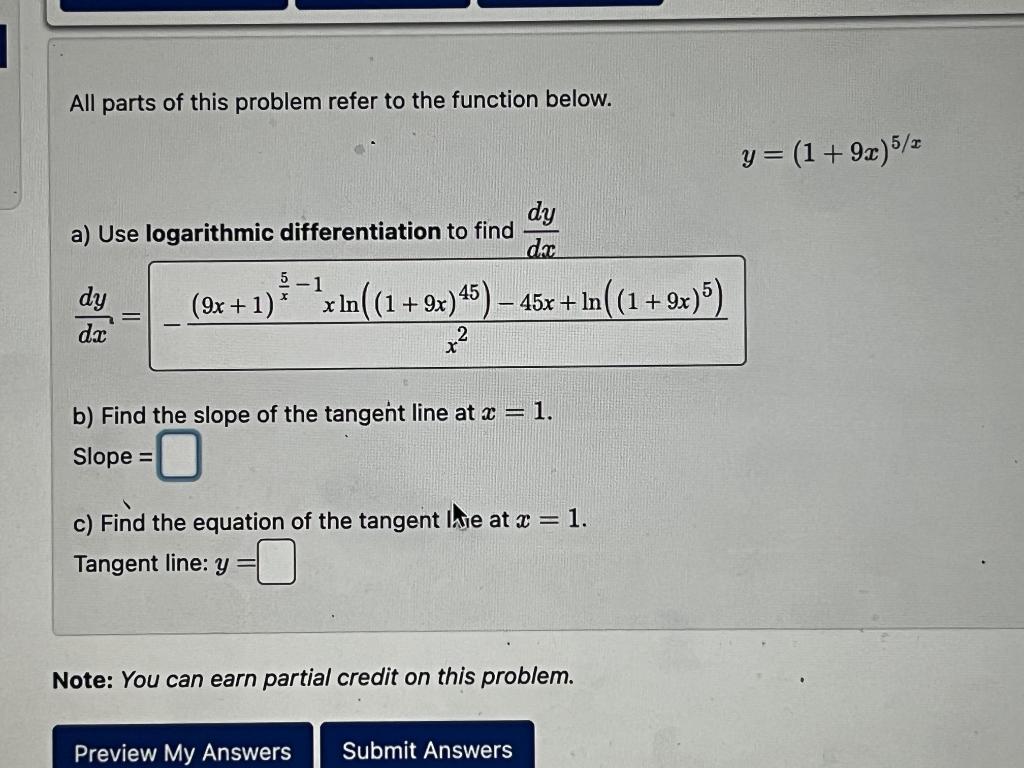 Solved All parts of this problem refer to the function | Chegg.com