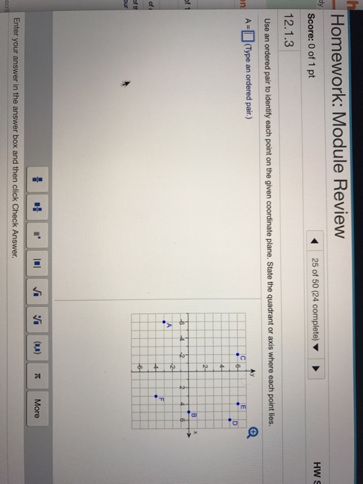 Solved Use an ordered pair to identify each point on the | Chegg.com
