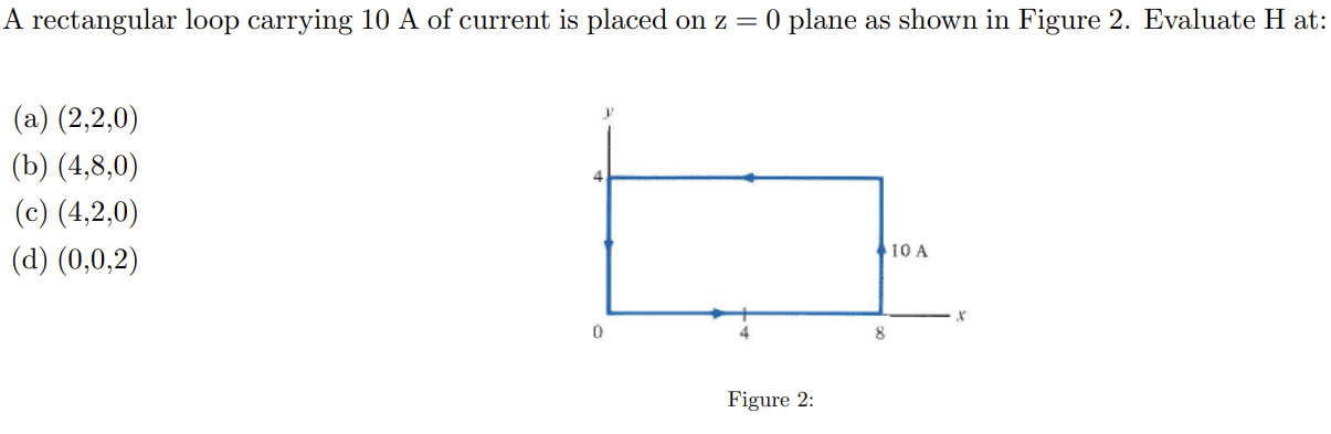 Solved A rectangular loop carrying 10 A of current is placed | Chegg.com