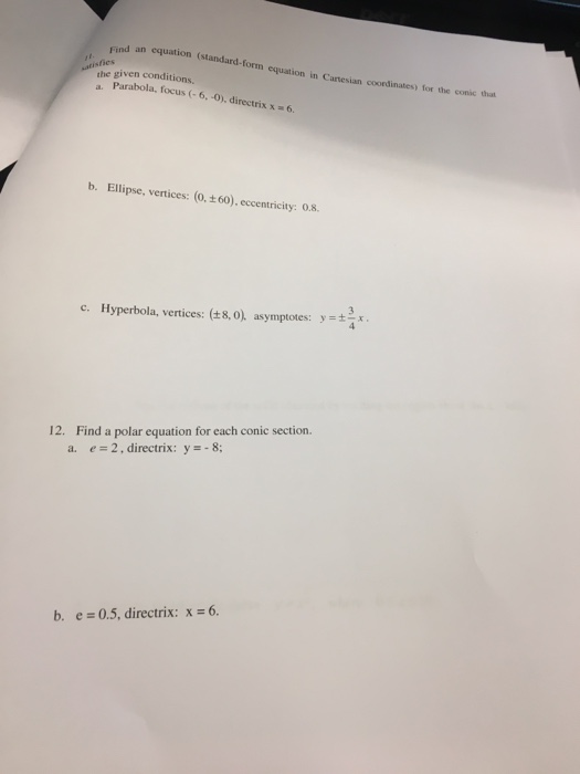 Solved Find an equation (standard-form equation in Cartesian | Chegg.com