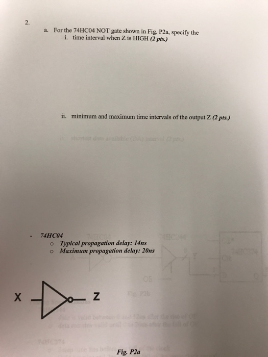 Solved For the 74HC04 NOT gate shown in Fig. P2a, specify | Chegg.com