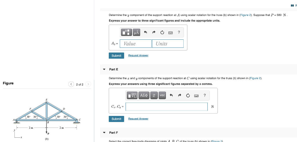 Solved Part A Determine the y component of support the | Chegg.com