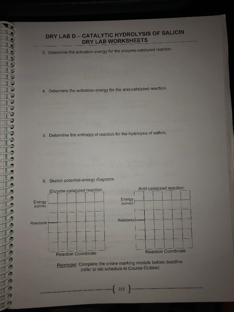 Solved DRY LAB D - CATALYTIC HYDROLYSIS OF SALICIN DRY LAB | Chegg.com