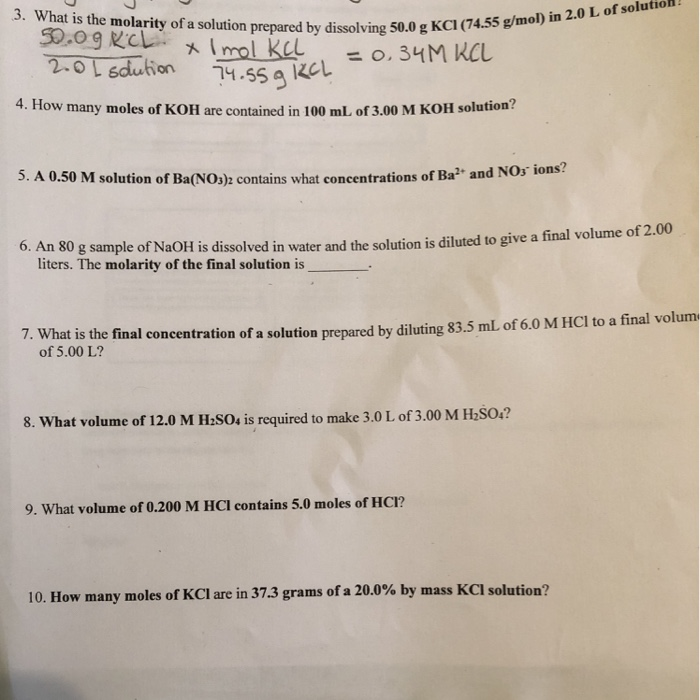 Solved solution of 3. What is the molarity of a solution | Chegg.com Solved solution of 3. What is the molarity of a solution | Chegg.com