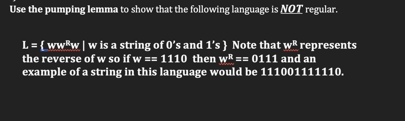 Solved Use the pumping lemma to show that the following | Chegg.com