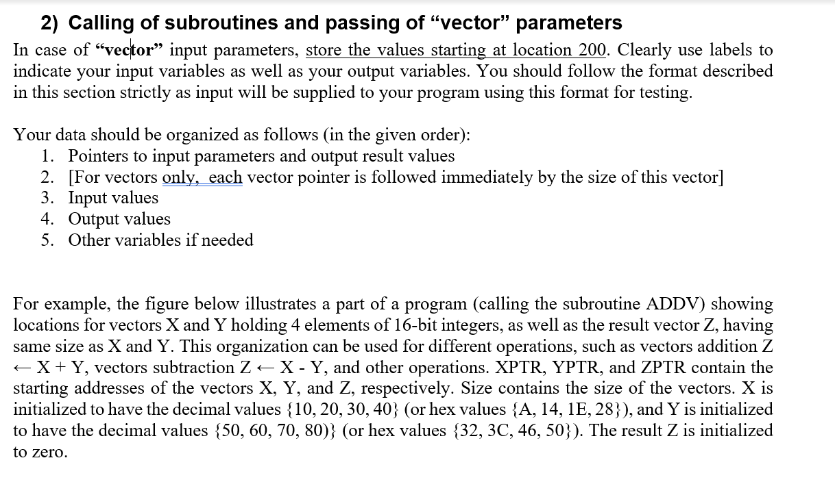 Write assembly language subroutine to perform the | Chegg.com