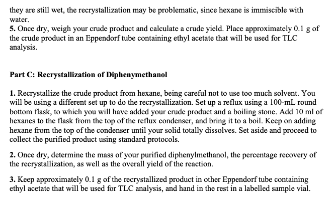 Solved Procedure Part A: Reduction of benzophenone 1. | Chegg.com