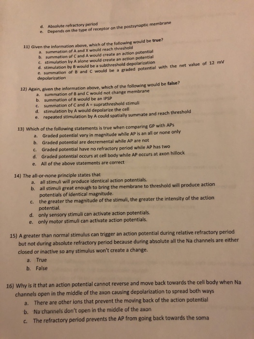 Solved 6) A sudden (increase, decrease) in Na permeability | Chegg.com