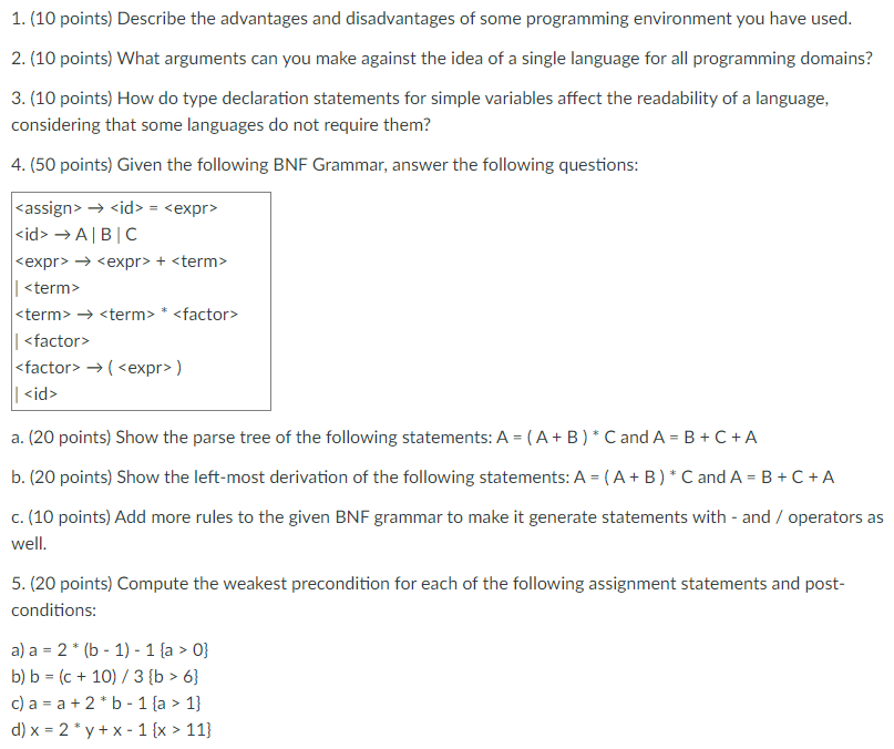 1) ﻿Describe the advantages and disadvantages of some | Chegg.com