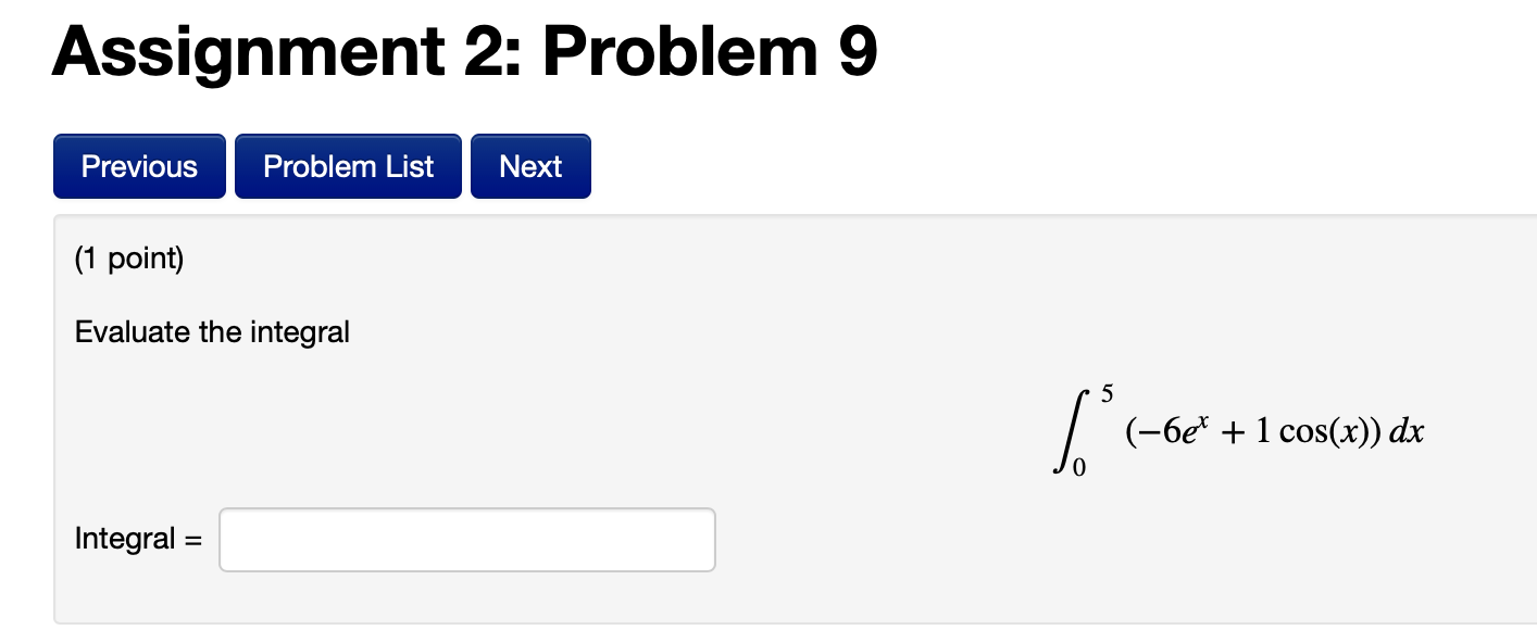 Solved Assignment 2: Problem 9 Next Previous Problem List (1 | Chegg.com