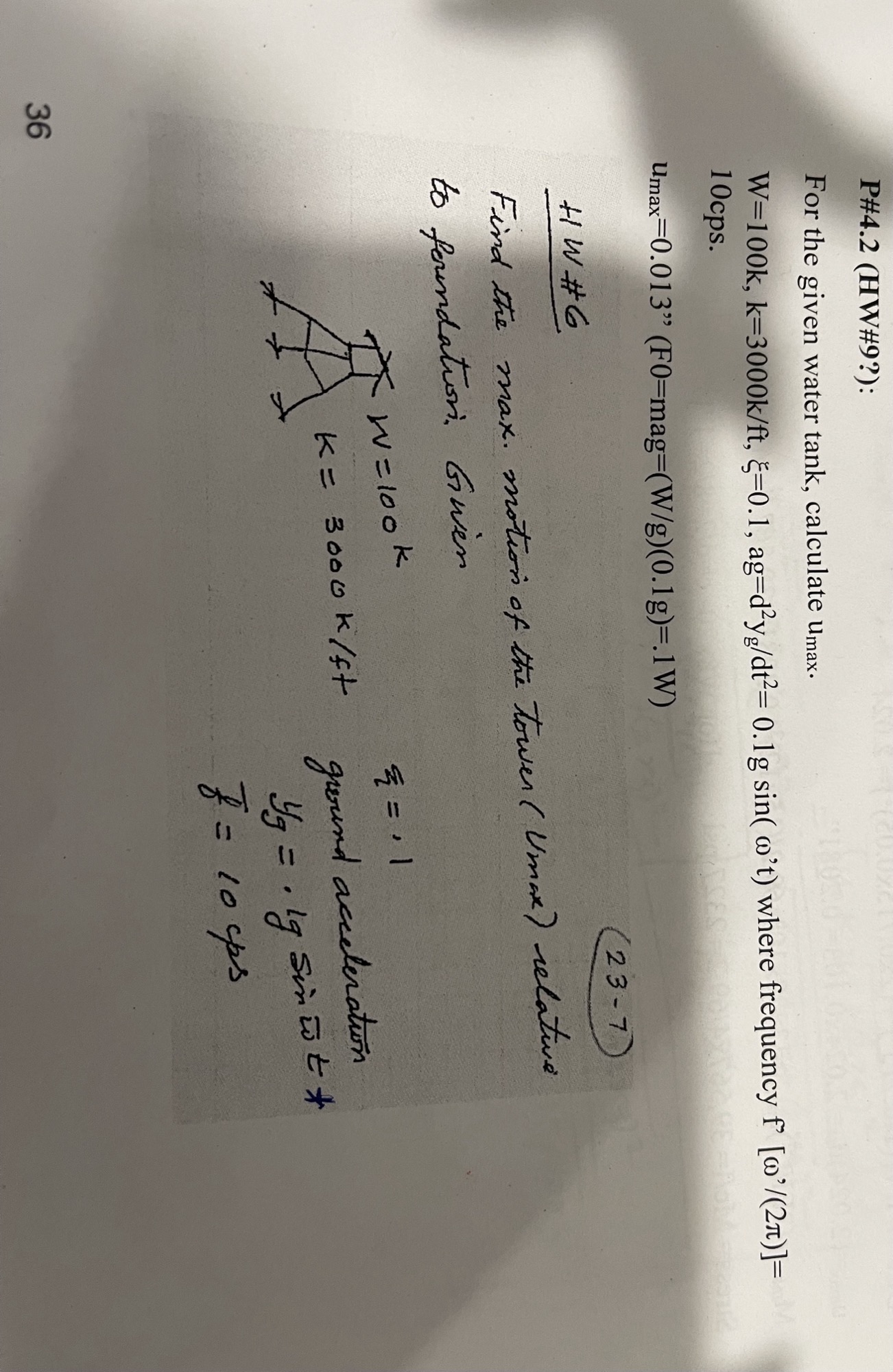 For the given water tank, calculate umax. | Chegg.com