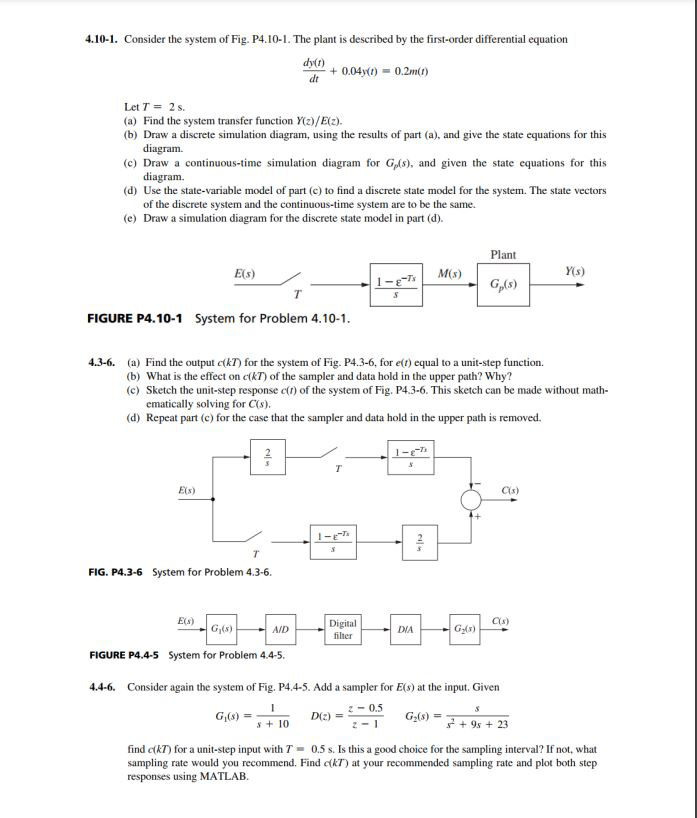 Solved 4.10-1. Consider the system of Fig. P4.10-1. The | Chegg.com