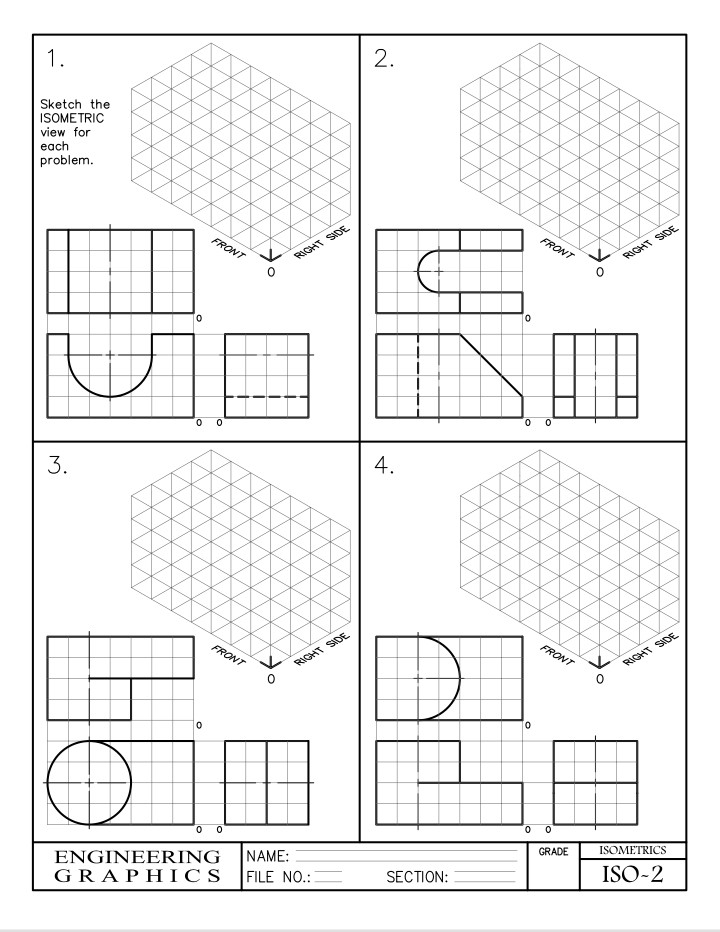 2 Sketch the ISOMETRIC view for each problem 4 0 0 | Chegg.com