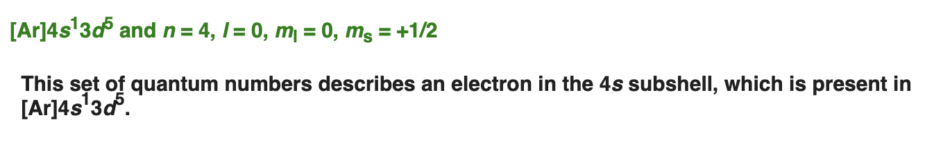 Solved can someone explain how this is the correct quantum | Chegg.com