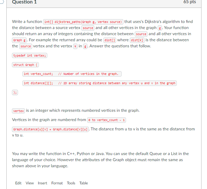 Solved Question 1 65 pts Write a function int[] | Chegg.com