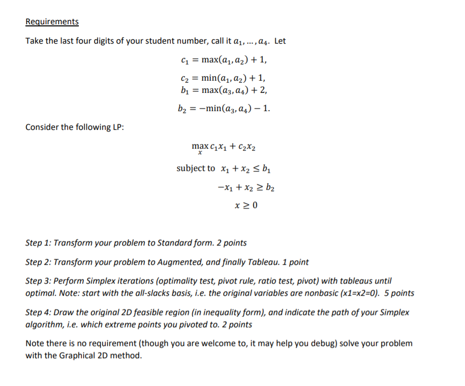 Solved Requirements Take the last four digits of your | Chegg.com