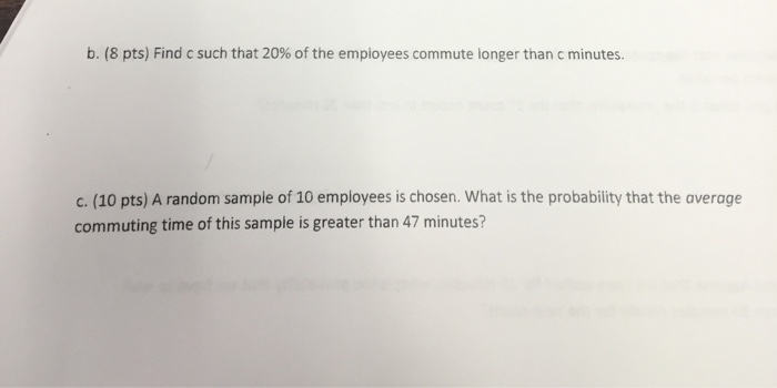 Solved 3. The commuting time of employees in some company | Chegg.com