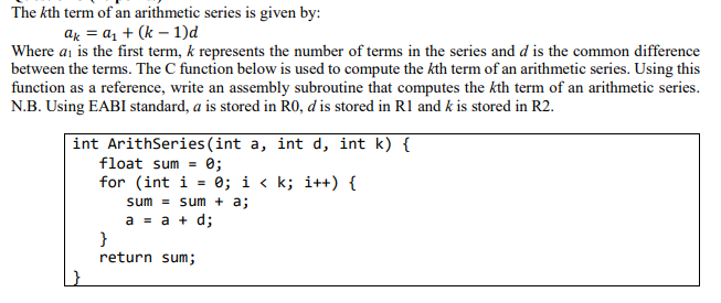 Solved The kth term of an arithmetic series is given by: ak | Chegg.com