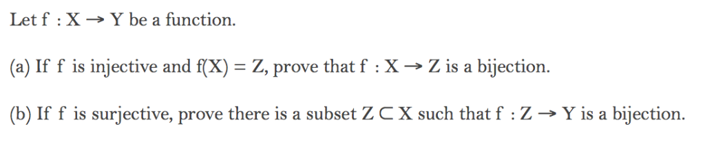 Solved Let f : X- Y be a function. (a) If f is injective and | Chegg.com