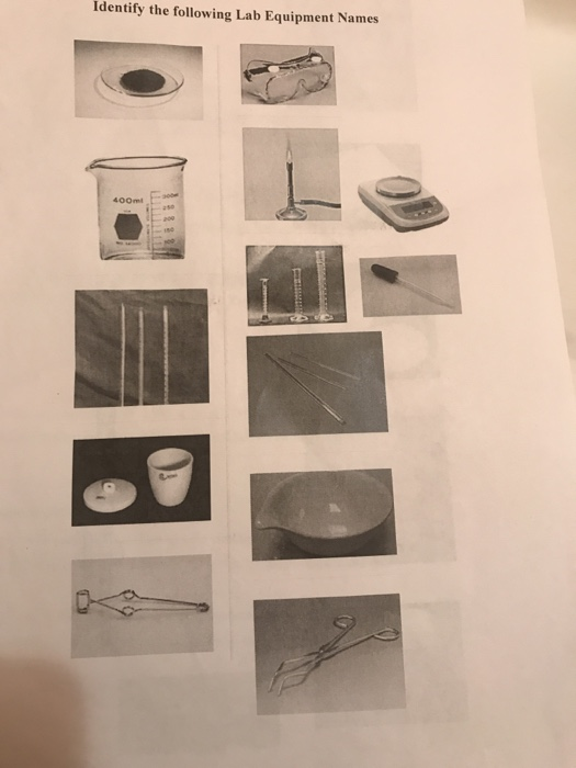 Solved Identify the following Lab Equipment Names 400mi | Chegg.com