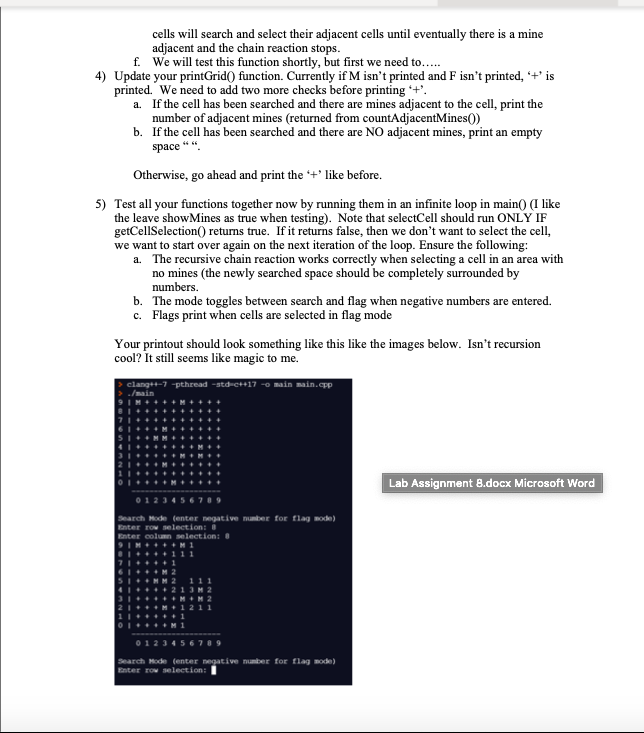 Solved Minesweeper Game In C Please Follow Along With The 