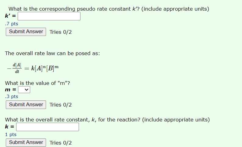 Solved Consider the reaction. A + B + C + D When [B] >> [A] | Chegg.com