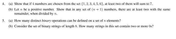 Solved 4. (a) Show that if 4 numbers are chosen from the set | Chegg.com