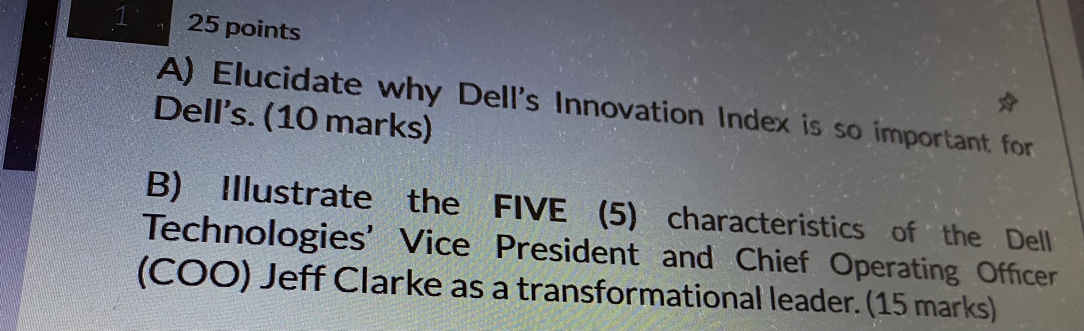 Solved 25 ﻿pointsA) ﻿Elucidate why Dell's Innovation Index | Chegg.com