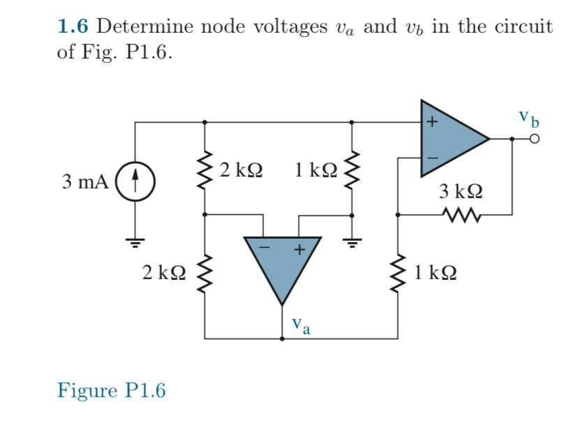 Solved 1.6 Determine node voltages va and vb in the circuit | Chegg.com