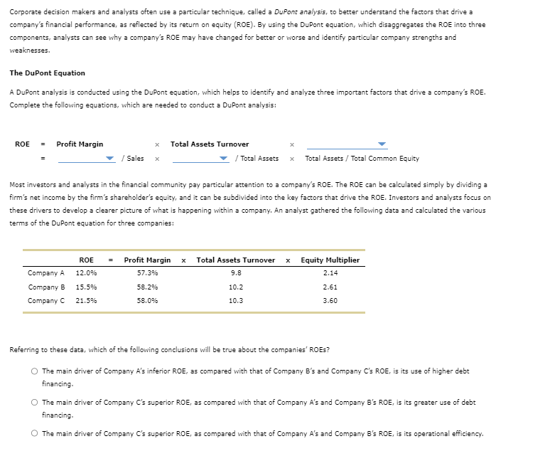 Solved Corporate decision makers and analysts often use a | Chegg.com Solved Corporate decision makers and analysts often use a | Chegg.com