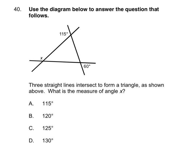 Solved 40. Use the diagram below to answer the question that | Chegg.com