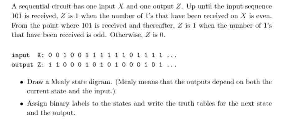 Solved A sequential circuit has one input x ﻿and one output | Chegg.com