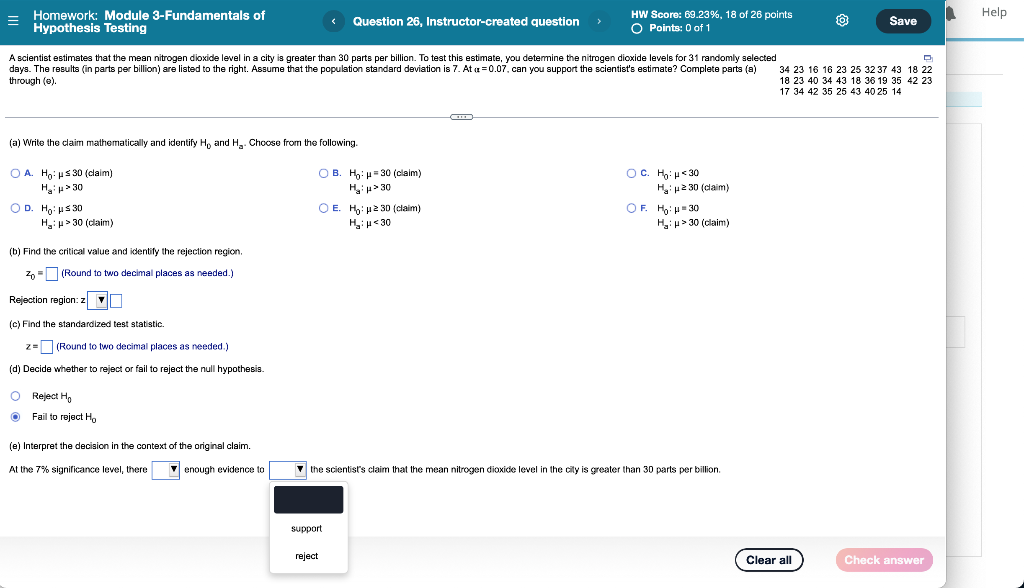 Solved Homework Module 3 Fundamentals Of Hypothesis Testing