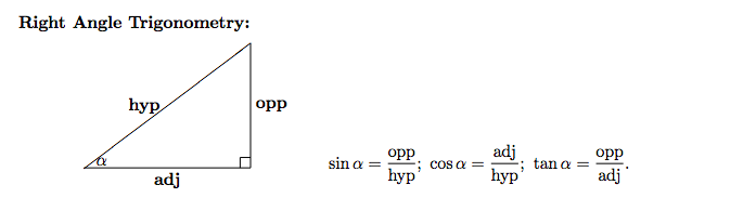 Solved Right Angle Trigonometry: hyp opp adi opp sinar, hyp | Chegg.com
