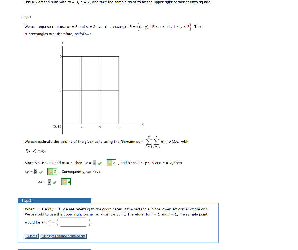 Solved Use a Riemann sum with m = 3, n = 2, and take the | Chegg.com