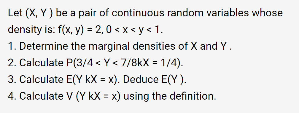 Solved = Let (X, Y) be a pair of continuous random variables | Chegg.com
