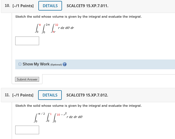 Solved [-/1 ﻿Points]SCALCET9 15.XP.7.011.Sketch the solid | Chegg.com