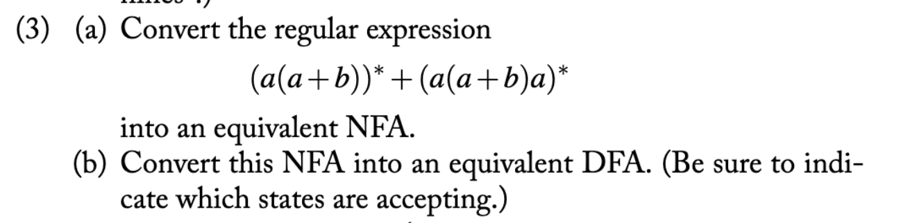 Solved (3) (a) Convert the regular expression | Chegg.com