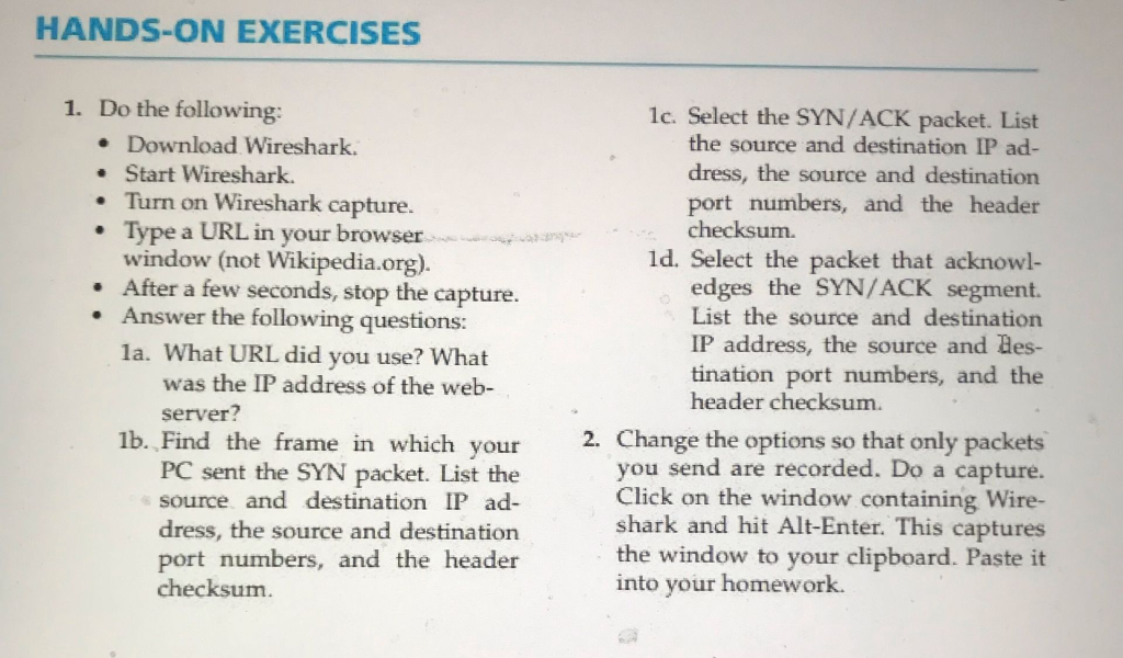 Solved HANDS-ON EXERCISES 1. Do the following: • Download | Chegg.com