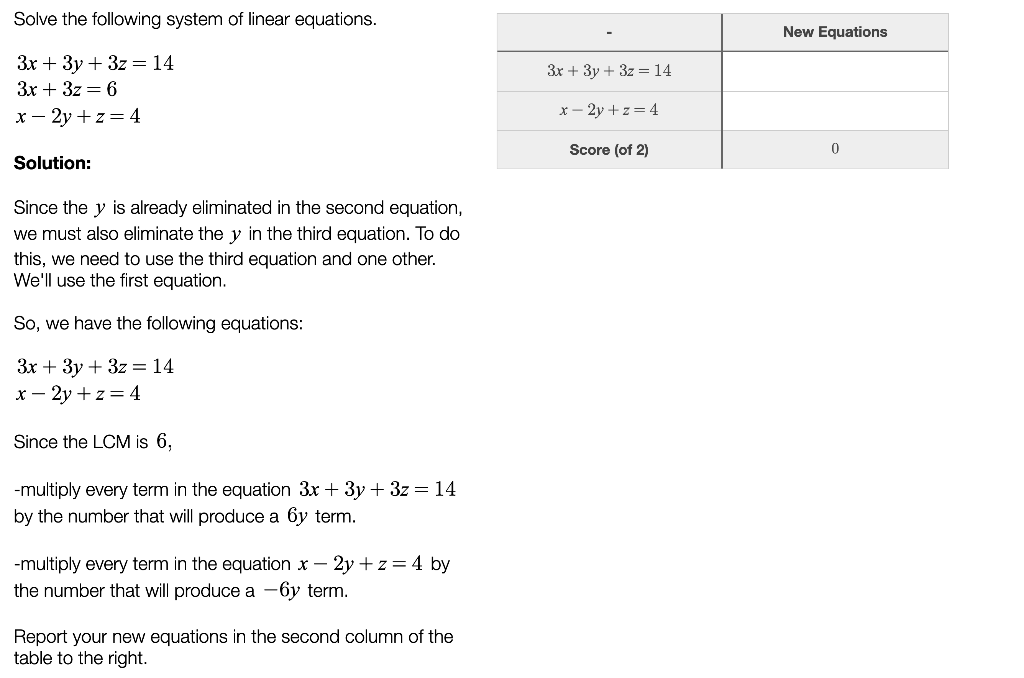 Solved Solve the following system of linear equations. New | Chegg.com