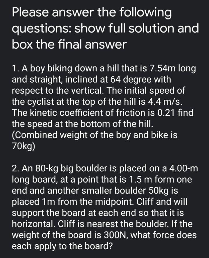 Solved Please answer the following questions: show full | Chegg.com